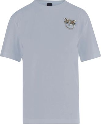 Pinko Pinko, Femme, Tops, Bleu, Taille: 40 FR T-shirt Amazing en coton