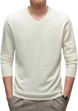 Generic Pull &agrave; col en V pour homme - Doux et confortable - Style d&eacute;contract&eacute; - Manches longues - Pour affaires, 190, S