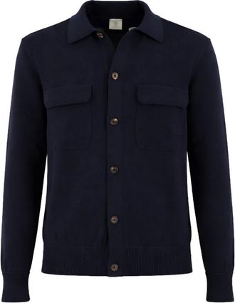 Eleventy Homme, Pulls, Bleu, Taille: L Chemise-Cardigan Hybride