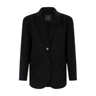 Anine Bing Washed Single-Breasted Blazer - - Jackets - Damen - Schwarzk - M