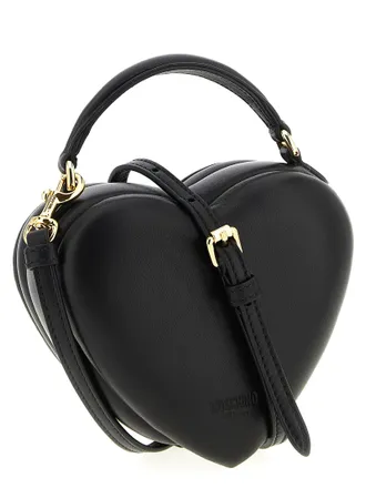 Moschino Womens Love Me Shoulder Bag Black Polyester