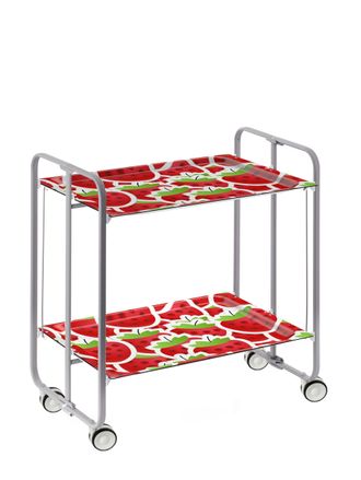 DON HIERRO Servierwagen, klappbar, 2 Böden, grauem Rahmen. BAUHAUS-57