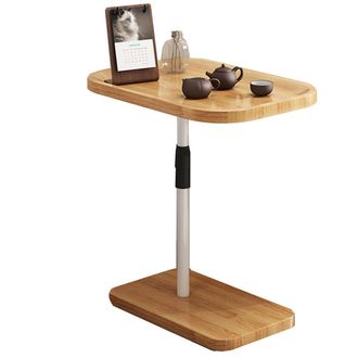 Generic H&ouml;henverstellbarer C-f&ouml;rmiger Beistelltisch, C-f&ouml;rmiger Beistelltisch mit abgerundeten Ecken, h&ouml;henverstellbarer Getr&auml;nketisch auf Sockel, Beistelltis