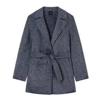 A|X Armani Exchange Femme, Manteaux, Jaune, Taille: 40 FR Manteau ceintur&eacute; r&eacute;versible avec poches