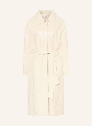 Grace & Mila Grace & Mila Mantel Velours In Lederoptik beige