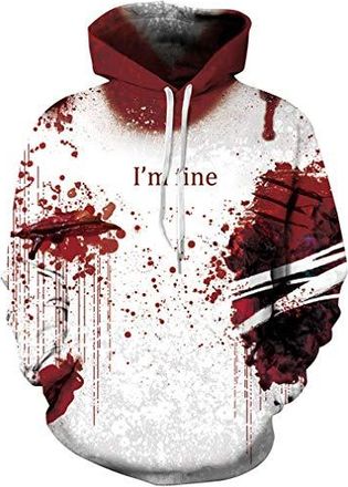 Ocean Plus Hommes Imprimé Sweat À Capuche Imprimé Animal Pull Galaxy Sweatshirt Noël Crâne Hoodie Top Streetwear (XXL/3XL (Poitrine: 126-146CM), Marque de Griffe