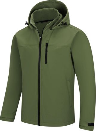 Baleaf Softshelljacke f&uuml;r Herren Wasserabweisend &Uuml;bergangsjacke Winddicht Winterjacke Fleece Gef&uuml;ttert Fahrradjacke Wanderjacke Windjacke Gr&uuml;n 3XL