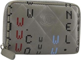 Chanel Porte-monnaie Pre-owned - Femme - Pre-owned - Gris - Taille: ONE Size