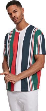 Urban Classics Herren Heavy Oversized Big AOP Stripe Tee T-Shirt, Mehrfarbig (Wht/NVY 00392), Small (HerstellergröÃYe: S), T-Shirt