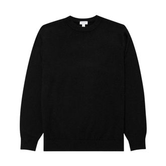 Sunspel Homme, Pulls, Noir, Taille: L Pull Ras du Cou en Cachemire