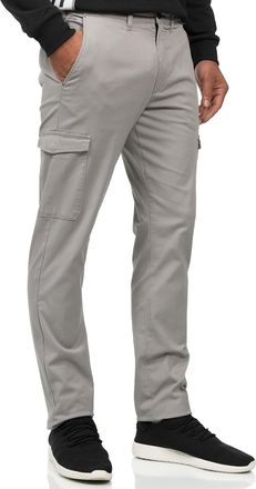 Indicode Herren INWalmie Cargohose aus 98% Baumwolle mit 6 Taschen | Freizeithose f&uuml;r M&auml;nner Lt Grey, 34/32