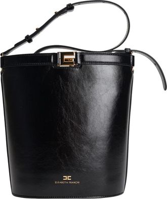 Elisabetta Franchi Femme, Sacs, Noir, Taille: ONE Size Bucket Bag Effetto Naplak