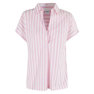 Aspesi Femme, Blouses et Chemises, Rose, Taille: 38 FR Chemisier Polo &agrave; Rayures Rose et Blanc