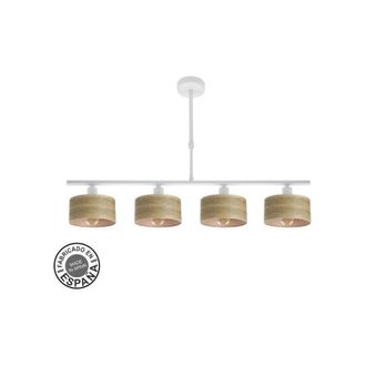 Fabrilamp Fabrilamp - lampe gilda 4xe14 blanc/bois clair regx76x14 cm