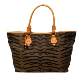 Fendi Sac cabas en toile imprim&eacute;e Pre-owned - Femme - Pre-owned - Brun - Taille: ONE Size