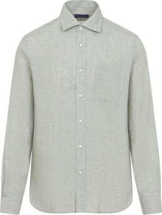 Ralph Lauren Homme, Chemises, Vert, Taille: S Linen Shirt