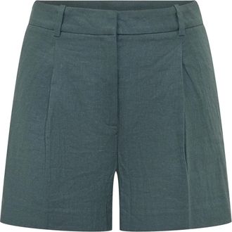 Calvin Klein Femme, Shorts, Bleu, Taille: 40 FR Linen Blend Tailored Shorts