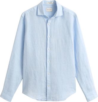 GANT Homme, Chemises, Bleu, Taille: S Reg Linen Shirt