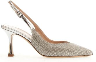 Ninalilou Hohe Schuhe - 75Mm Heel Silver Slingback And Rhinestones - Gr. 36,5 (EU) - in Silber - f&uuml;r Damen