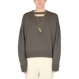 AMBUSH Rundhals-Oberteil mit Cut-Out vorne D - - Knitwear - Herren - Gr&uuml;n - M