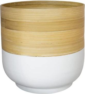 Ivyline Blumentopf, Bambus, weiß, 23 cm