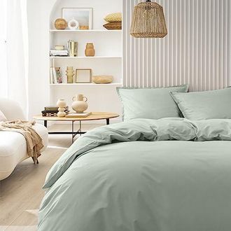 Essix Essix Bettbezug aus weicher Baumwolle, Aloe, 200 x 200 cm