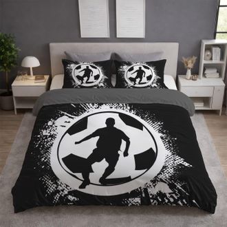 Generic Bettw&auml;sche 155 x 220 cm - Bettbezug Angenehm Leicht Atmungsaktiv - Modedrucke Mikrofaser 2teilig Set mit Kissenbez&uuml;ge 80x80 cm Minimalistisch Sport Fu