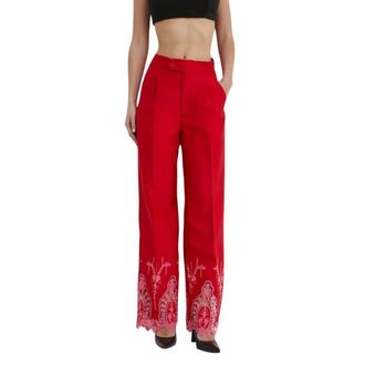 Never Fully Dressed High-Waisted Hose - - Trousers - Damen - Rot - XS