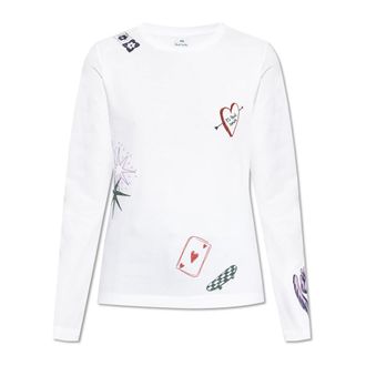 Paul Smith Femme, Tops, Blanc, Taille: 42 FR T-shirt &agrave; manches longues