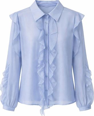 2-Biz Femme, Blouses et Chemises, Bleu, Taille: 44 FR Chemises