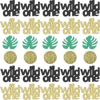 OSALADI Toyvian Sommerliches Babygeburtstag Konfetti Tischstreuung aus Papier Kompaktes Leichtes Partyzubeh&ouml;r mit Goldenen und Schwarzen Bl&auml;tter Motiven f&uuml;r B