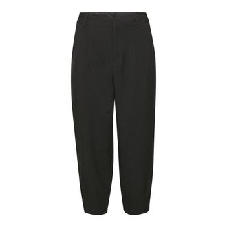 Kaffe Hohe Taille Schwarze Cropped Hose - - Trousers - Damen - Schwarzk - XS