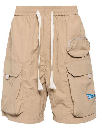 Ground-Zero short cargo à logo imprimé - Tons neutres