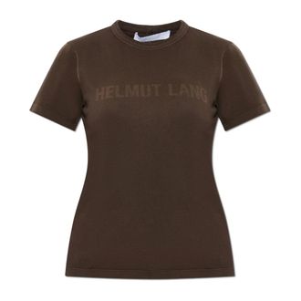 Helmut Lang Femme, Tops, Brun, Taille: 40 FR T-shirt avec logo