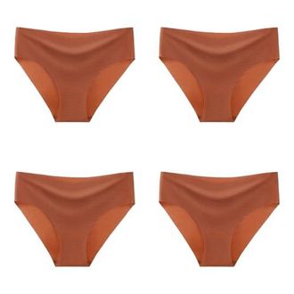 Generic Lot de 6 culottes de bikini invisibles pour femme - Douces et confortables - Taille basse - Sans ligne - Soyeux, 4 pi&egrave;ces C., XL