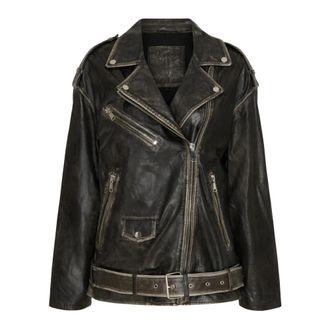 Notyz Oversized Biker Jacket - - Jackets - Damen - Schwarzk - 2XL