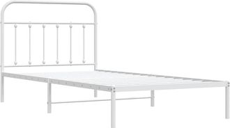Generic Bettgestell mit Kopfteil aus Metall, Kopfteil f&uuml;r Doppelbett, R&uuml;ckenlehne f&uuml;r Bett, (schwarz, 120 x 190 cm) (100 x 190 cm)