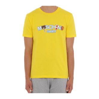 Moschino Homme, Tops, Jaune, Taille: L T-Shirt en Coton avec Logo Icecream