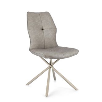 BIZZOTTO Sedia Kepler Con Gambe In Acciaio Verniciato A Polvere Epossidica, Per Arredo Interno 50 X 66 X H 94 Cm -tortora / Confezione Da 4 Pezzi