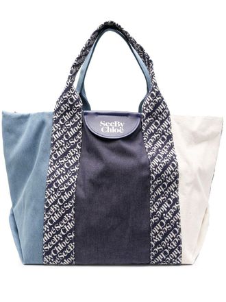 See By Chlo&eacute; Shopper mit Logo-Print - Blau