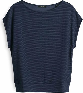 OPUS T-Shirt mit U-Boot-Ausschnitt - - Tops - Damen - Blau - 2XL