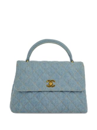 Chanel petit sac à main en jean à logo CC (1997) - Bleu