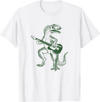 Seembo Dinosaurier spielt Gitarre Tier Gitarrist Rockmusiker T-Shirt