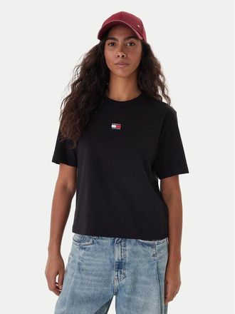 Tommy Jeans T-Shirt Badge DW0DW22202 Schwarz Boxy Fit