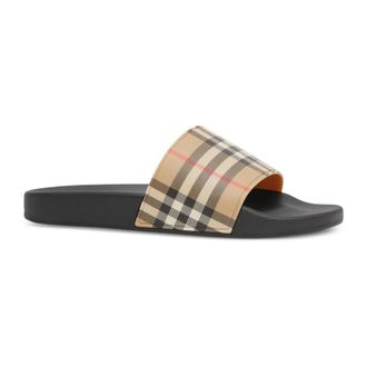 Burberry Furley Slides - Femme - Chaussures - Beige - Taille: 38 EU