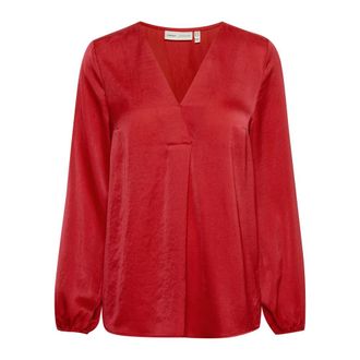 Inwear Chemisier Rouge Col en V Style RindaIW - Femme - Blouses et Chemises - Rouge - Taille: 42 FR