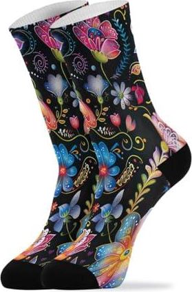 Generic Fleurs Colorées Chaussettes Rigolotes Évacuant LHumidité Crew Socks Chaudes Chaussettes Hommes Pour Quotidien Travail Homme 40Cm