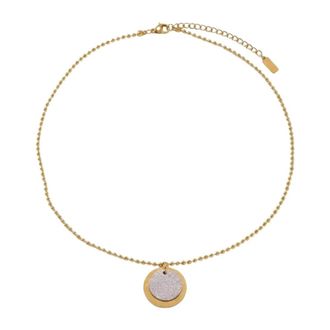 Dansk Copenhagen LIV Waterproof 18K Gold Plated Duo Tone Necklace - Adjustable Chain & Brushed/Sanded Stainless Steel - - Accessories - Damen - Gelb - ONE SIZE