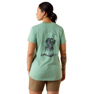 Ariat Womens Rebar Workman Field Dog Classic Fit T-Shirt in Malachite Green, Size X-Small, by Ariat