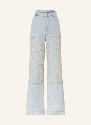 Sandro Sandro Wide Leg Jeans Mit Schmucksteinen blau